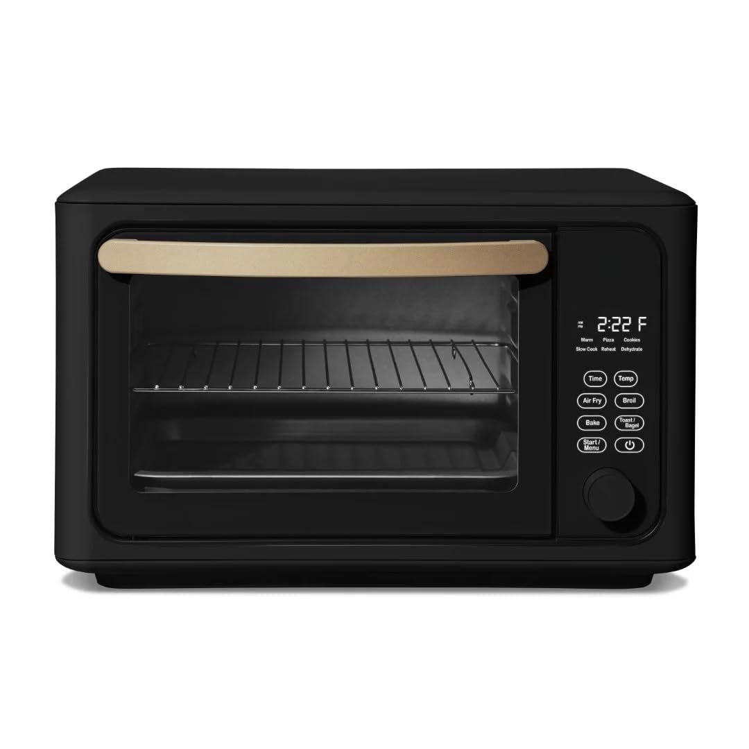 Touchscreen Air Fryer Toaster Oven Combo, Digital 6 Slice Toaster Oven Air Fryer with Touch-Activated Display, Kitchenware by Drew Barrymore (White Icing)