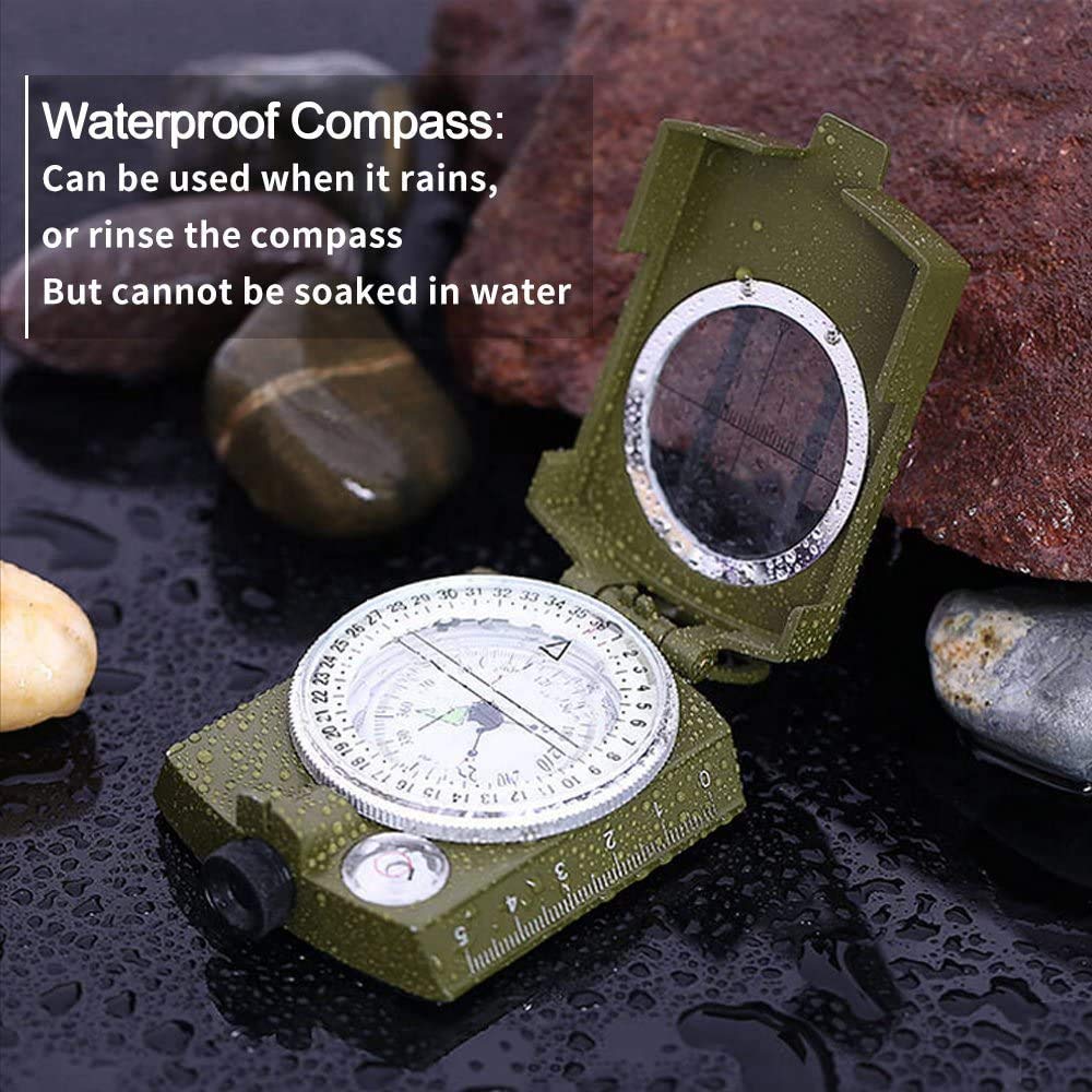 ydfagak Compass, Waterproof Hiking Military Navigation Compass with Fluorescent Design,Perfect for Camping Hiking and Other Outdoor Activities