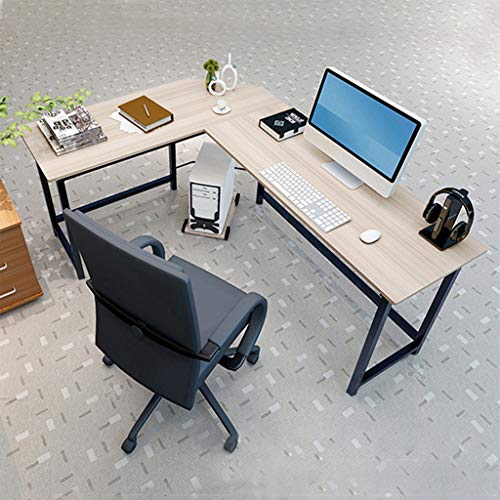 ZHOU2# Desktop Computer Desk, Home Office Study Writing Table Computer Gaming Table Bedroom Laptop Study Table, Student Steel Wood Desk Workstation Study Reading Writing Desk PC Laptop Table (White)