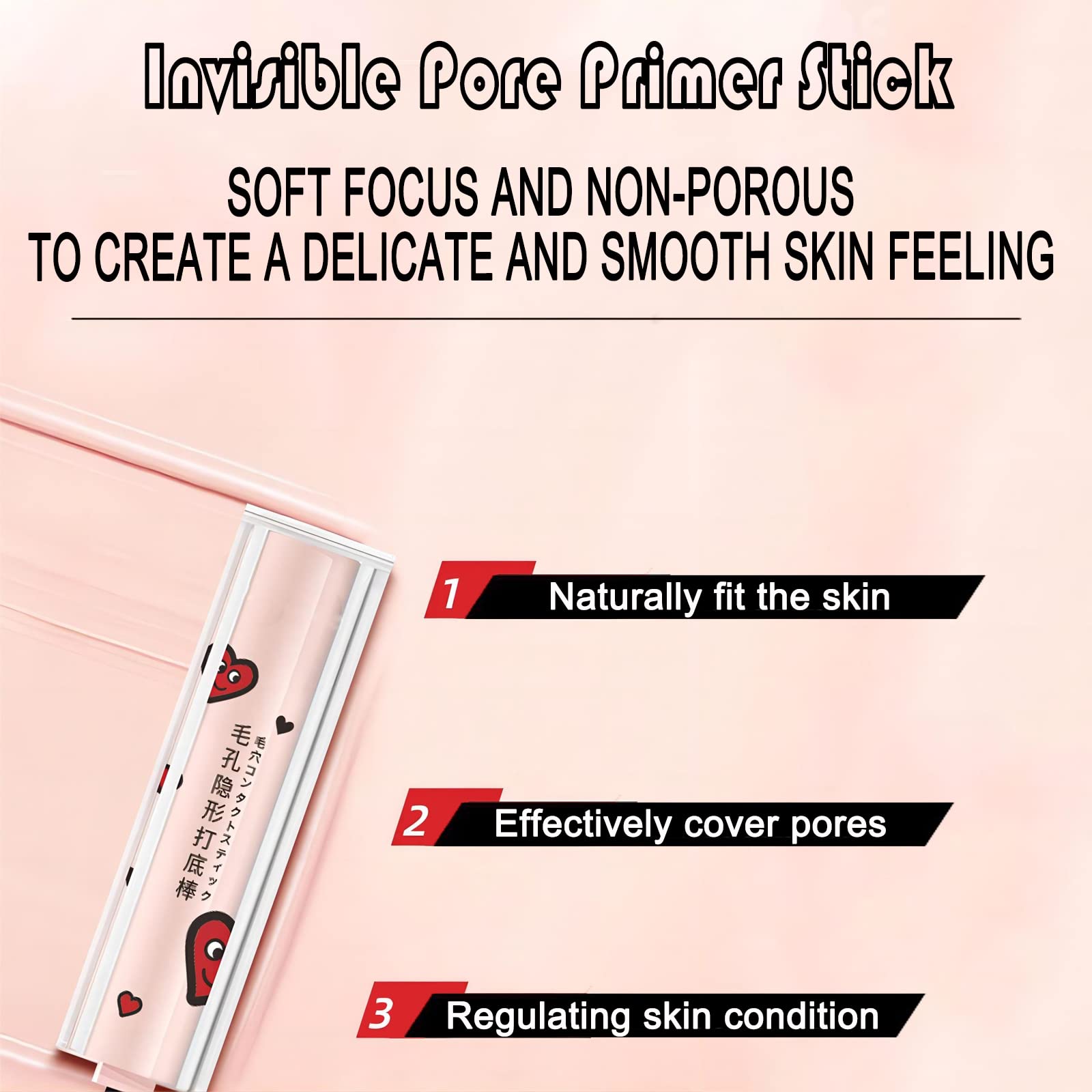 VingTank Magical Pore Eraser Waterproof Face Primer Stick,Matte Priming Makeup Blur Stick Invisible Pore Primer Stick,Magical Pore Eraser Waterproof Face Primer Stick (3PCS)