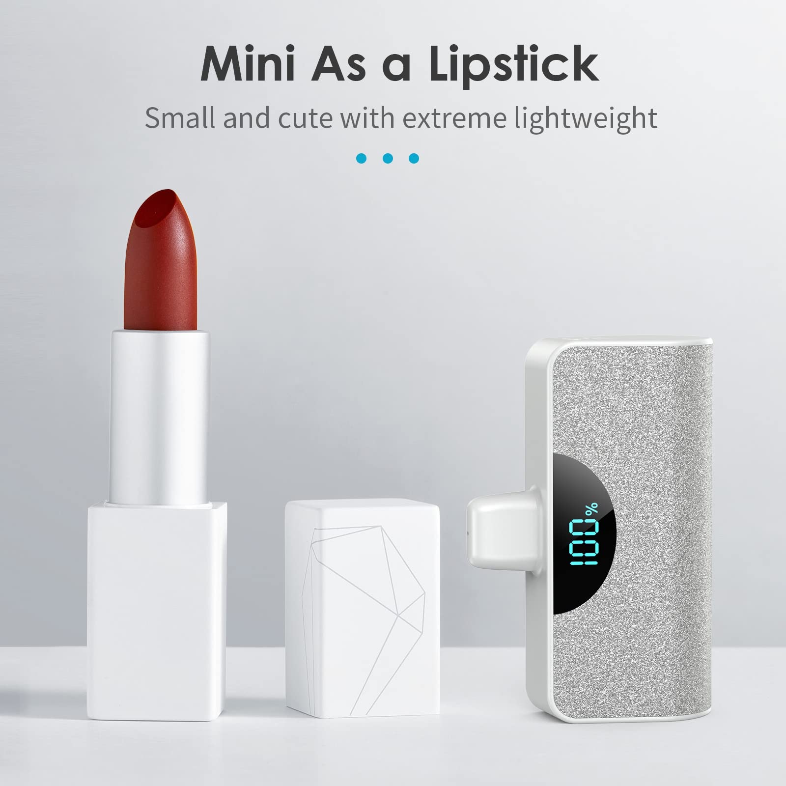 Small Portable Charger 5200mAh,Upgraded Ultra-Compact 20W PD Fast Charging Power Bank Smart LCD Display Cute Battery Pack Compatible with iPhone 14/14 Pro Max/13/13 Pro/12/12 Pro/11 (White)