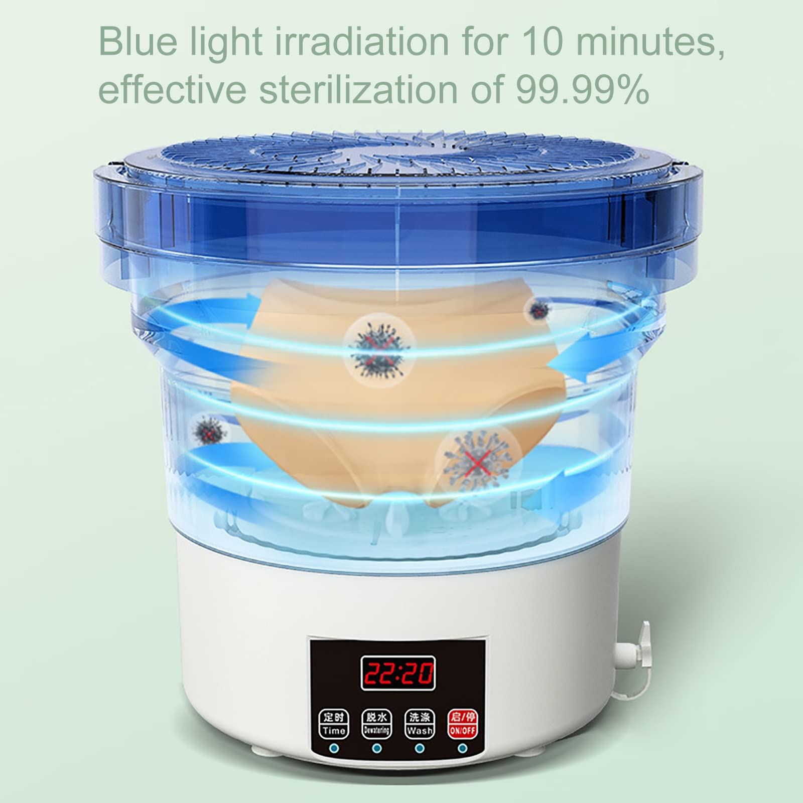 Small Washing Machine Portable Washer Mini Foldable Washing Machine 6.5L Laundry Machine for Baby Clothes, Underwear, Socks, etc (Color : Orange)