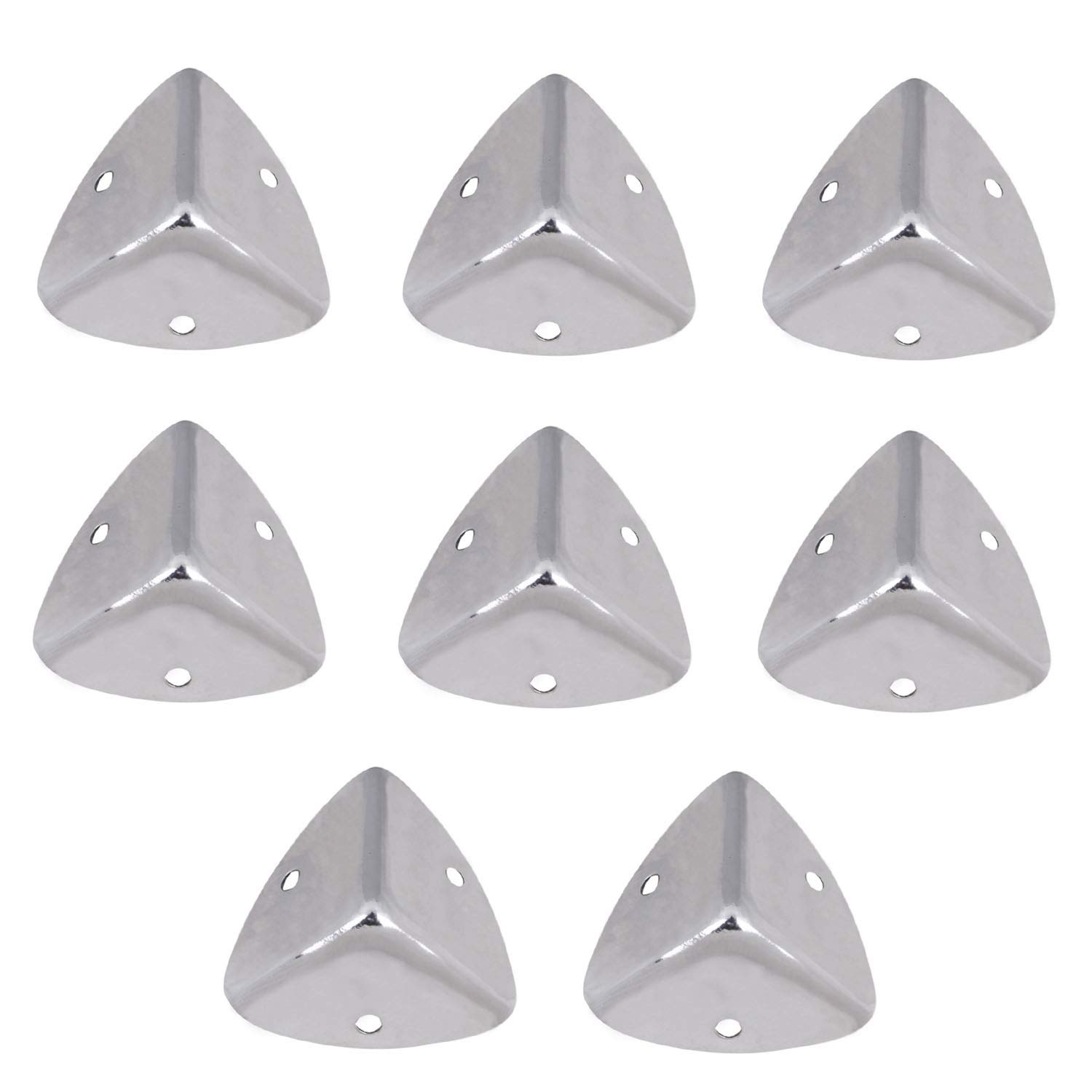 T Tulead Corner Protectors Silver Corner Cabinet Protector Iron Box Corner Guard Case Edge Protectors Shelf Corner Protector 1.1"x1.1"x1.1" Pack of 8 with Screws