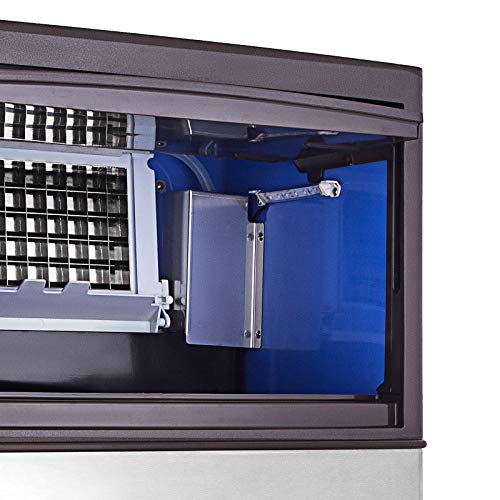 VEVOR 110V Commercial Ice Maker Machine 95LBS/24H ETL Approved Stainless Steel Ice Machine with 50LBS Bin, Auto Clean, Clear Cube, Air-Cooled, Include Water Filter and Drain Pump