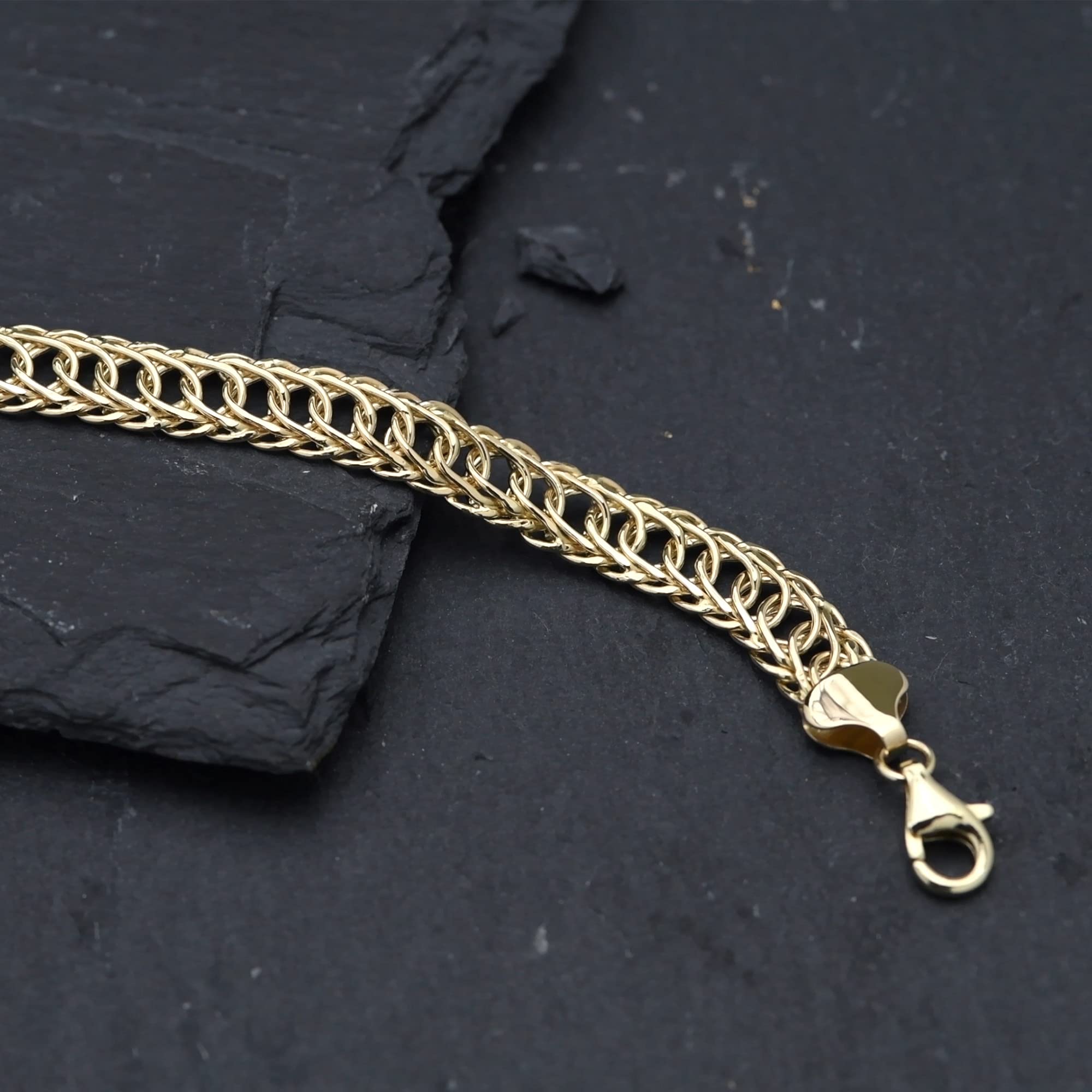 Ross-Simons 14kt Yellow Gold Double-Oval Link Bracelet. 7 inches