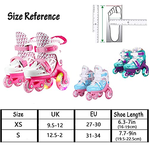 Sumeber Roller Skates Kids Adjustable Roller Skates with Flashing Light up Wheels Beginner Roller Skates for Girls Boys Birthday Gift