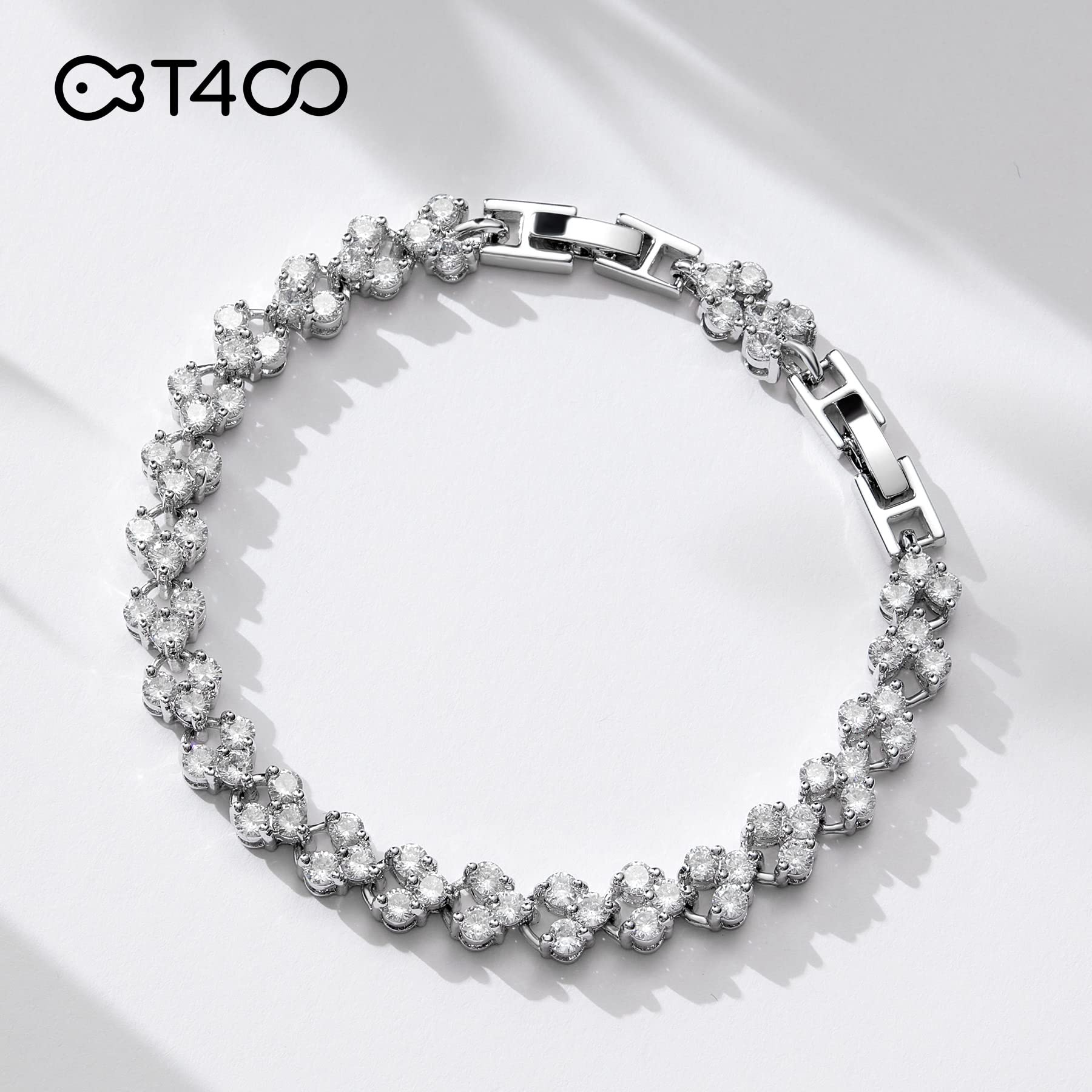 T400 Tennis Bracelet for Women AAA Cubic Zirconia Wedding Gift for Brides Bridesmaid
