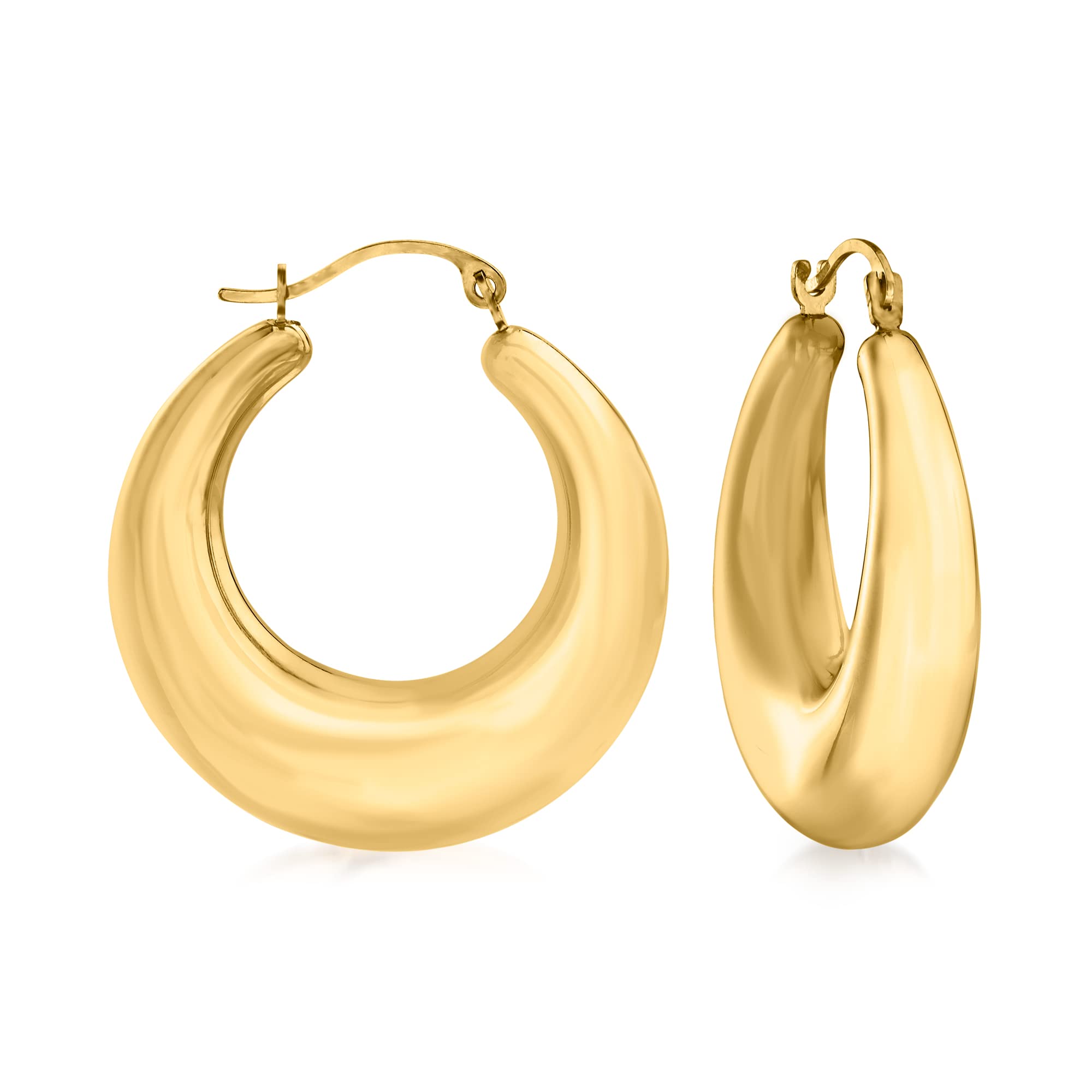 Ross-Simons Andiamo 14kt Yellow Gold Over Resin Graduated Hoop Earrings For Women