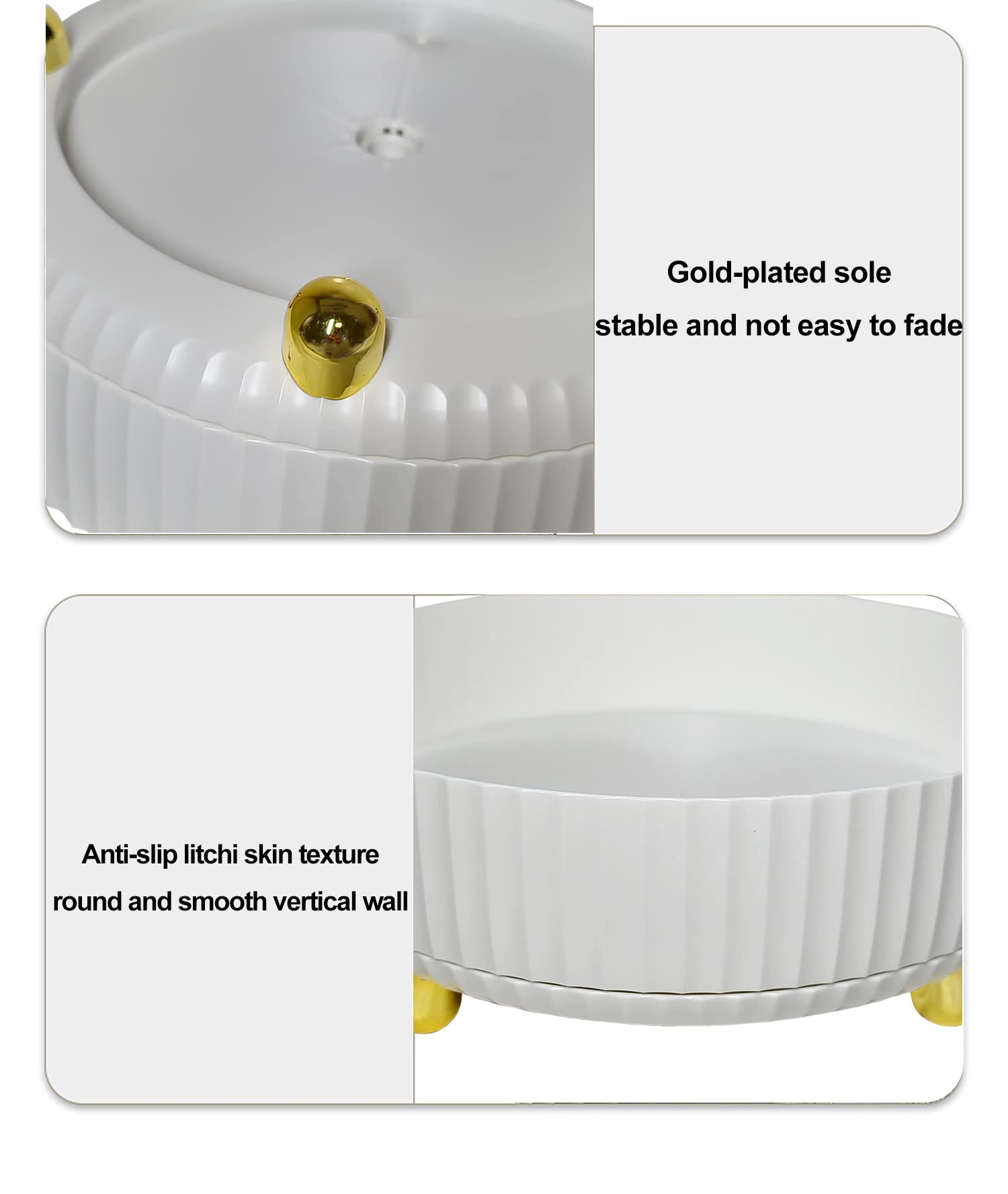 ZTXINJIN Lazy Susan Makeup Perfume Organizer, Rotating Turntable Organizer for Cabinet, Bathroom Vanity Tray Organizer with Large Capacity (White)