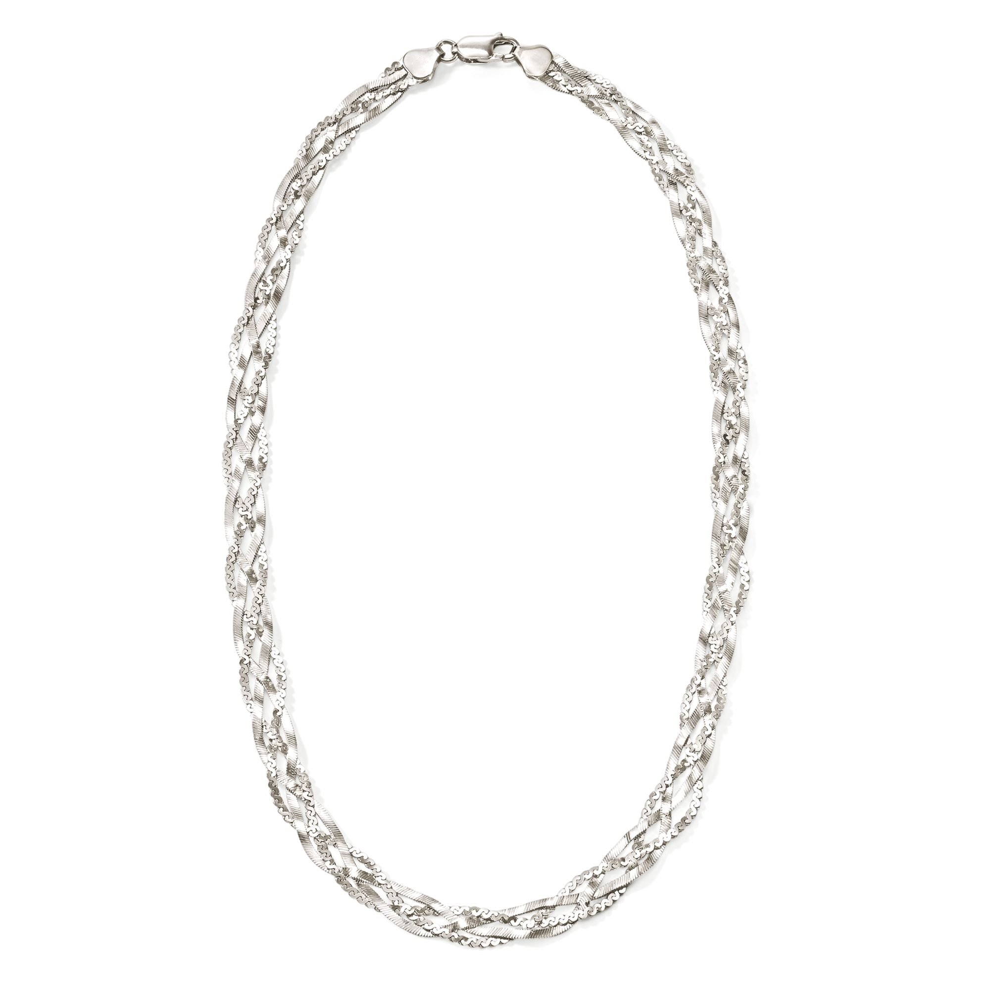 Ross-Simons Italian Sterling Silver Braided Chain Necklace. 18 inches