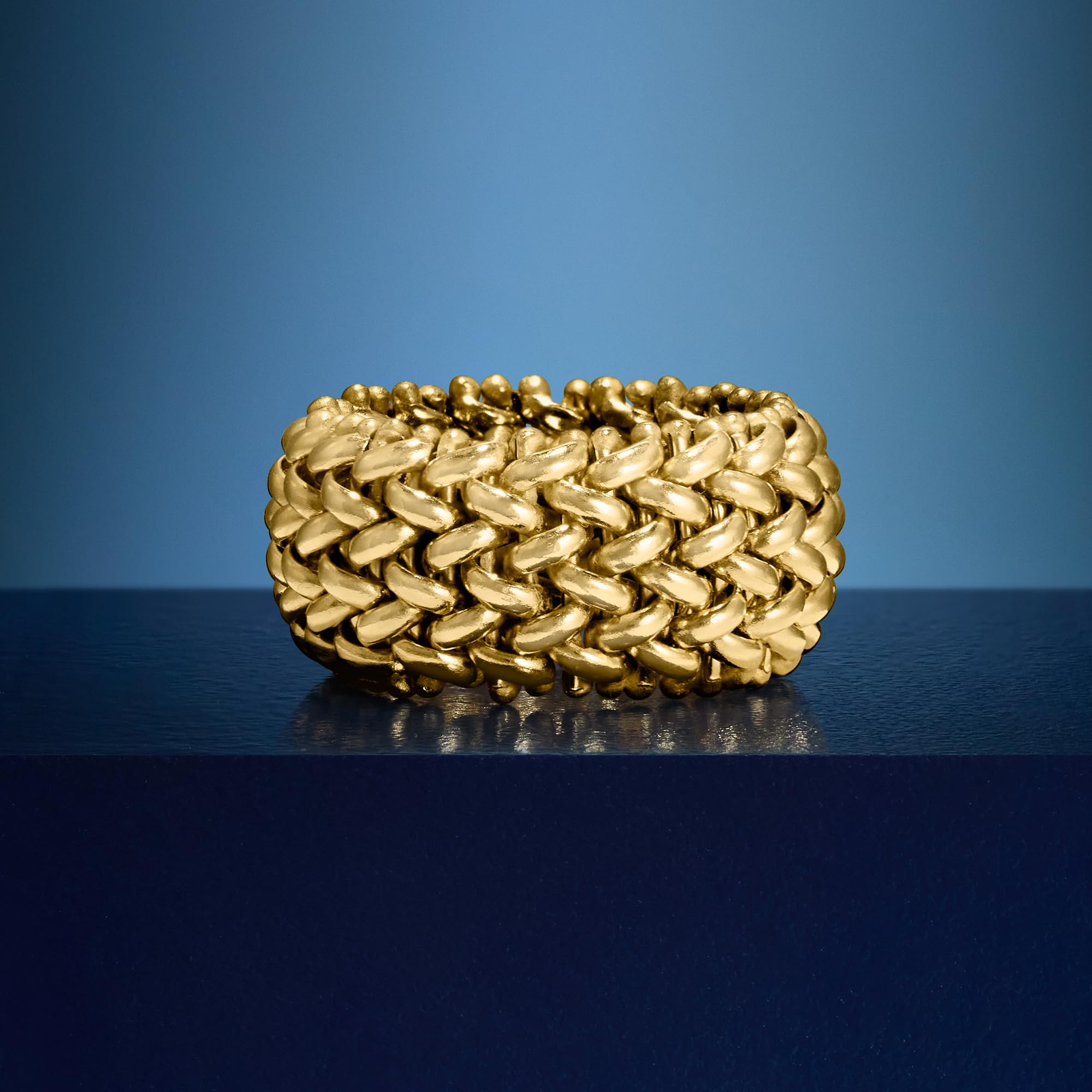 Ross-Simons Italian 14kt Yellow Gold Riso-Link Ring. Size 9