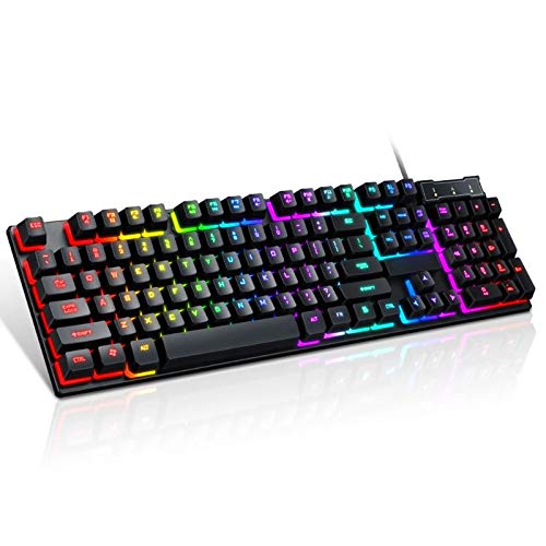 USB Wired Gaming Keyboard for PC Laptop 104 Keys Backlit Mechanical Gaming Keyboard Floating keycap