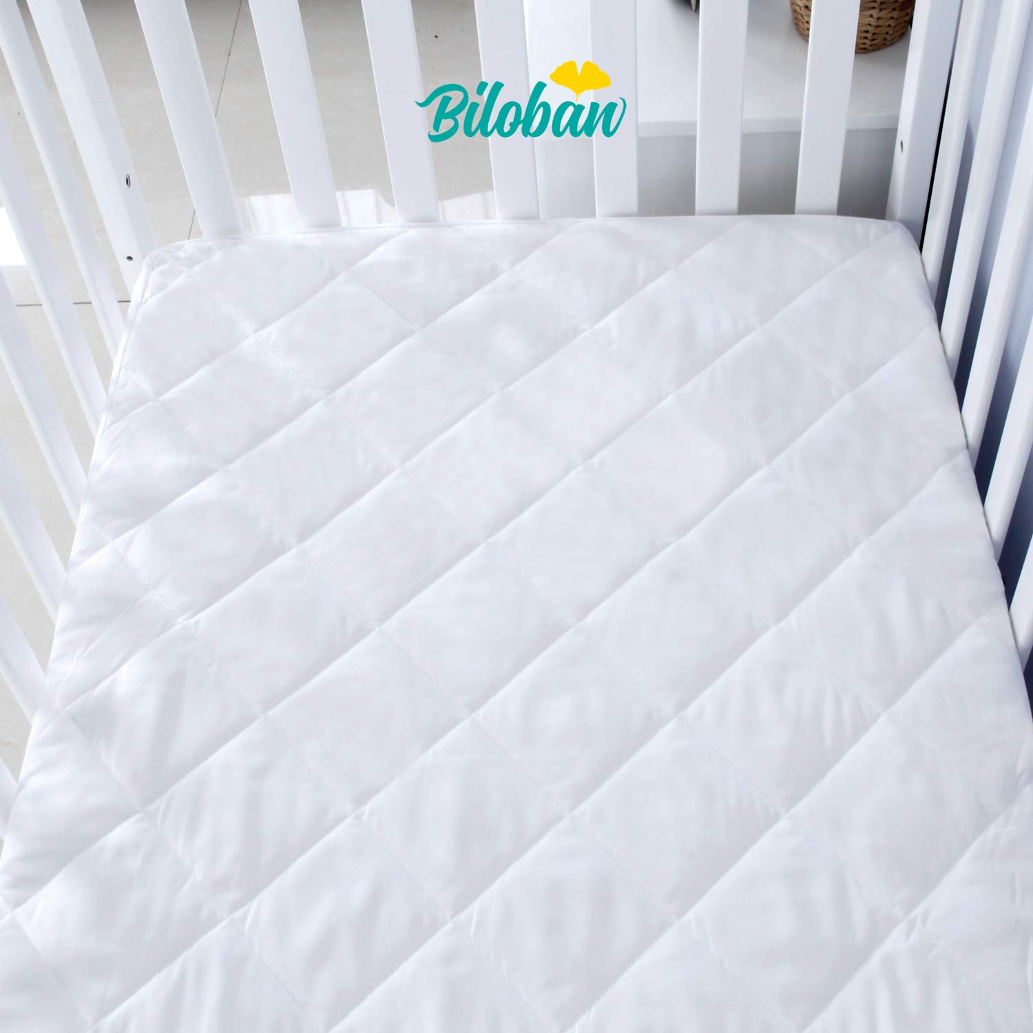 Zippered Mini Crib Mattress Protector,Waterproof Playard Mattress Encasement, Breathable and Absorbent, 6 Sides Fully Encased Pack N Play Mattress Cover.