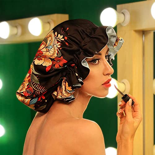 yiwgood Satin Bonnet for Natural Hair (Black)