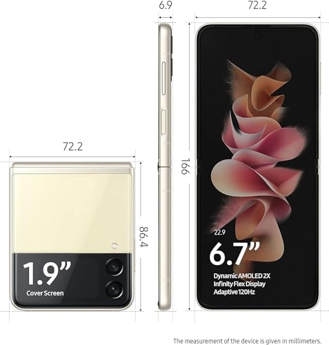 Samsung Galaxy Z Flip 3 5G (US Cellular) F711U 128GB - Cream (Renewed)