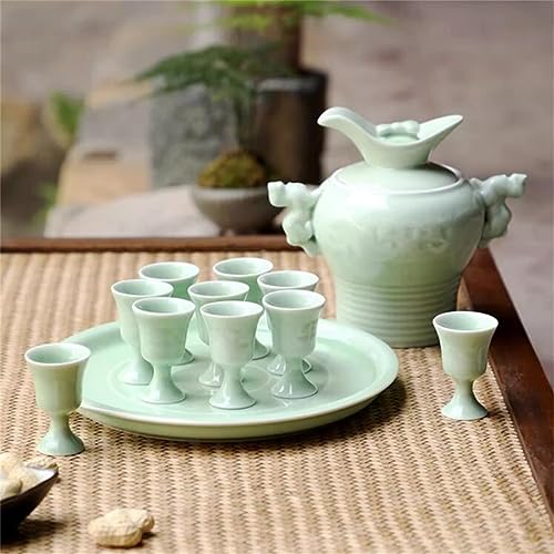 ZLXDP Ancient Wind Wine Glass Ceramic Wine Set White Wine Yellow Wine Pot Small Wine Cup Household Wine Distributor