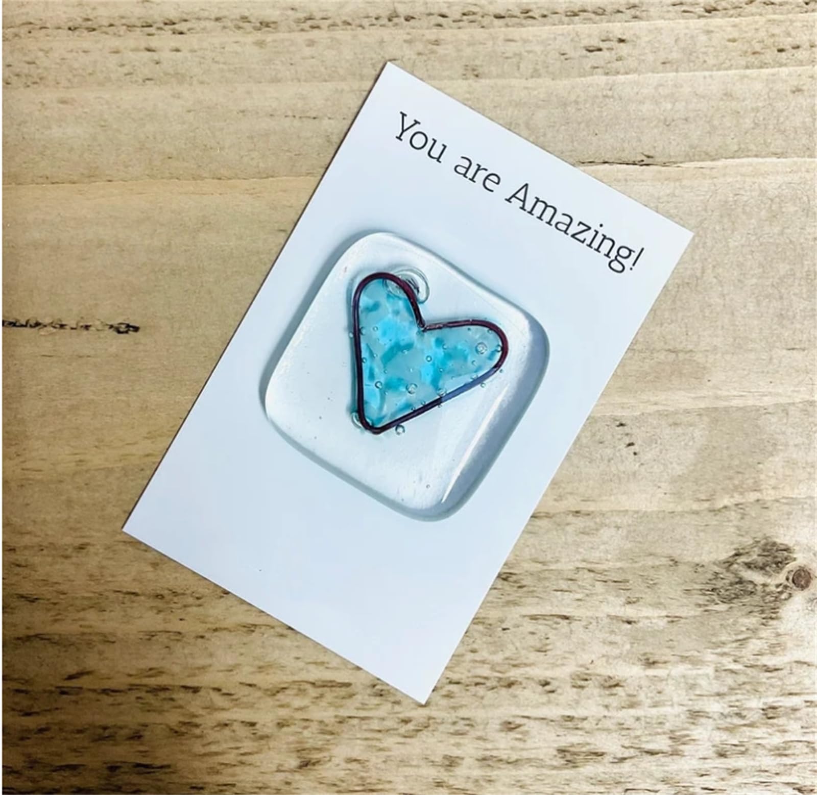 VAcsax Fused Resin Heart Pocket Token,Pocket Heart Token with Greeting Card,Cute Decorative Greeting Card (Colorful,You've Got This)