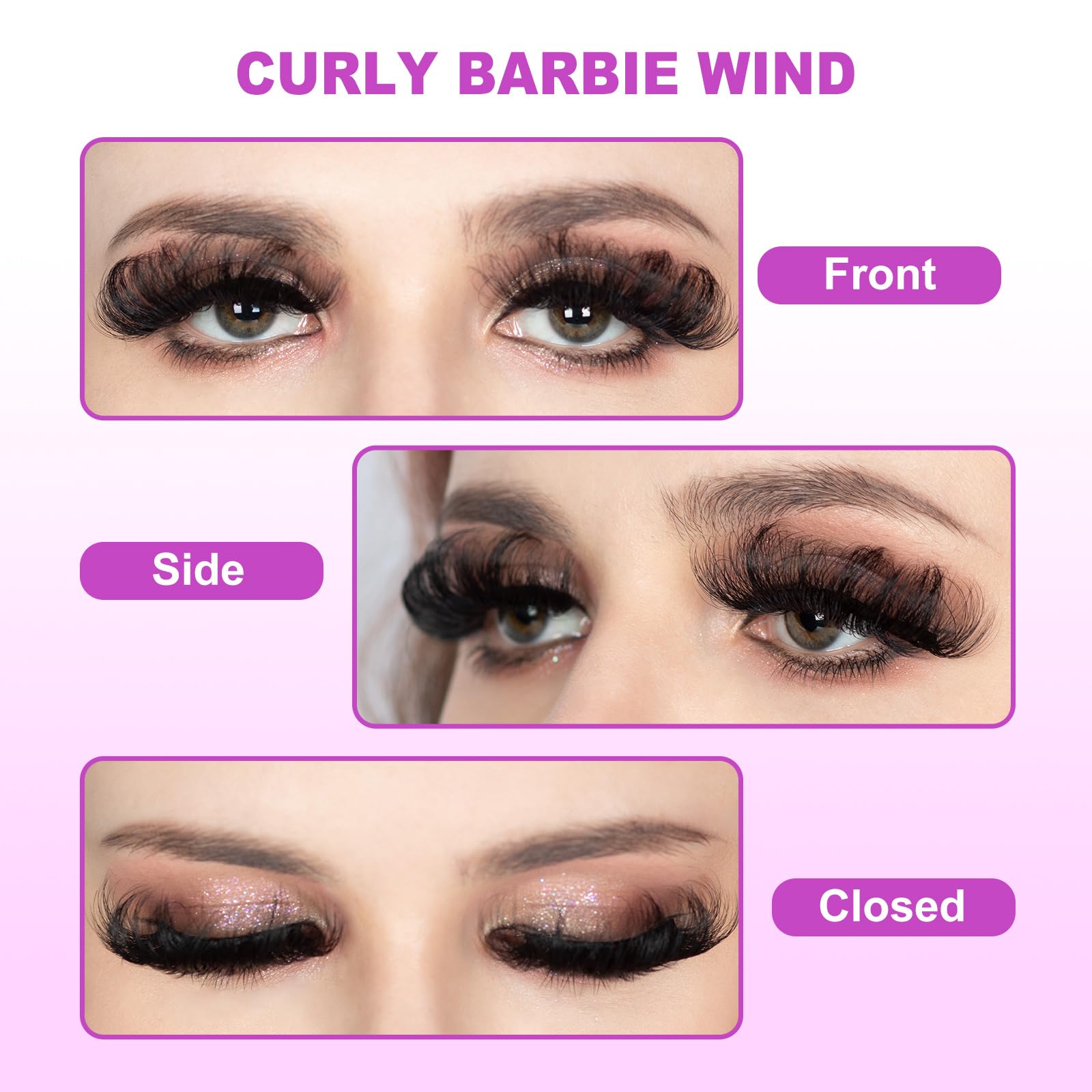 Zoe eyelashes (Dense) Mink Lashes Soft and skin friendly 25MM Long Dramatic，Wispy Clear Band Extension Volume Fluffy Fake Eyelashes 7 pairs