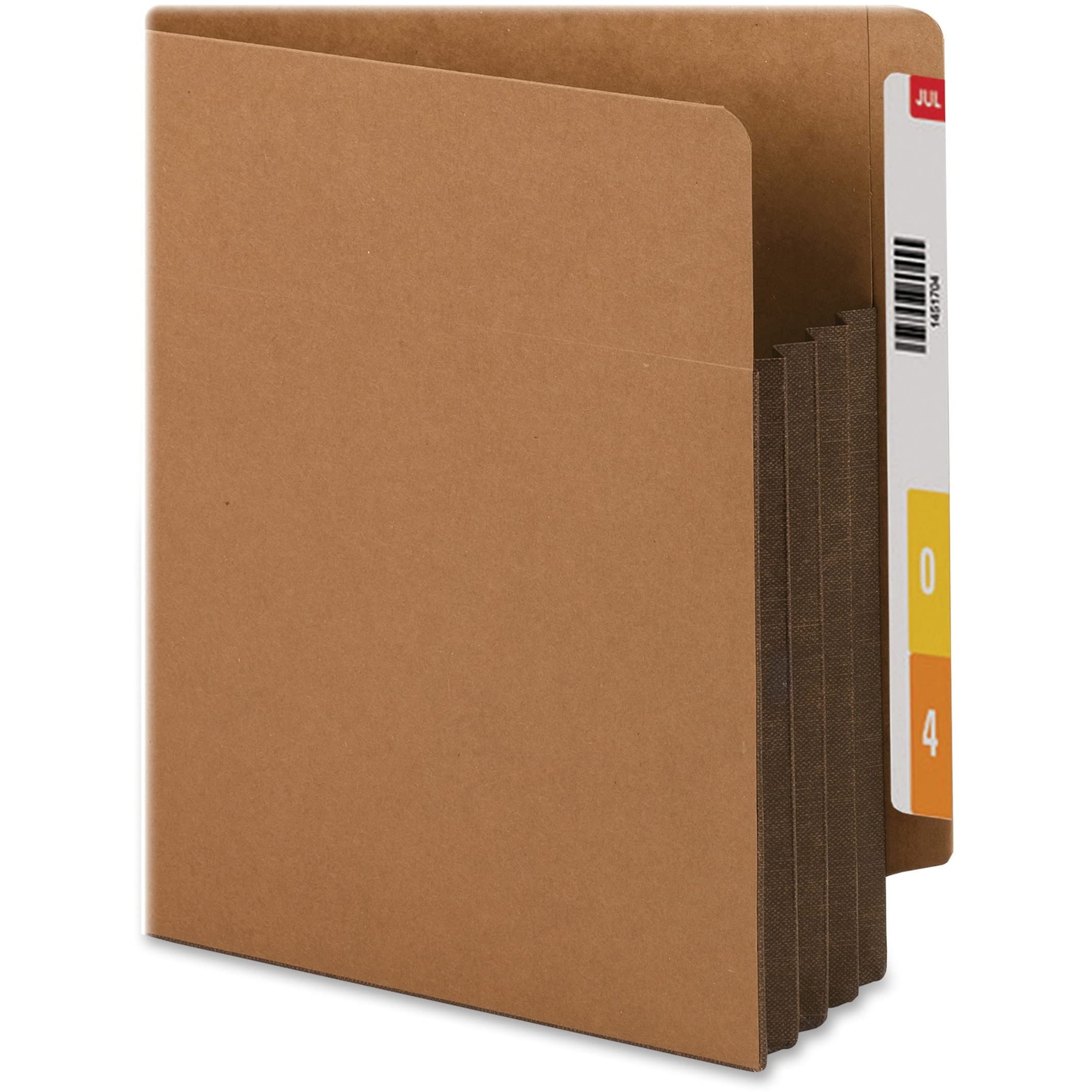 Smead End Tab File Pocket, Reinforced Straight-Cut Tab, 3-1/2" Expansion, Extra Wide Legal Size, Redrope with Dark Brown Gusset, 10 per Box (74681)
