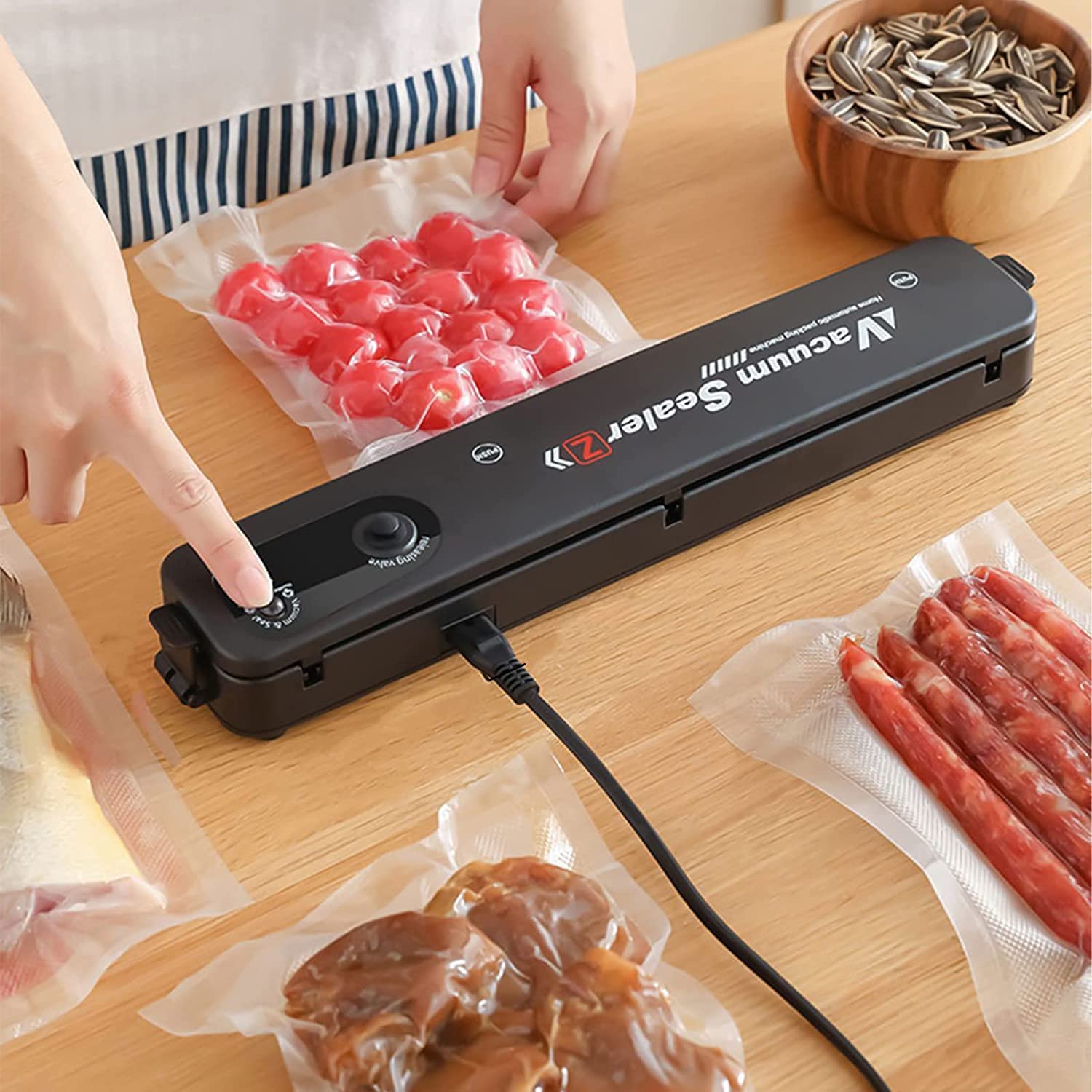 Vacuum Sealing Machine Food Packaging Machine, Household Food Automatic Sealing Machine, Fresh-keeping Vacuum Compression, Equipped With Ten Fresh-keeping Sealed Bags