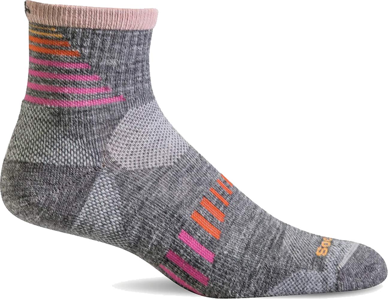 Sockwell Women's Ascend II Quarter Moderate Compression Sock, Grey - M/L