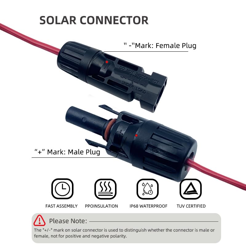 ZUKIWO 4-in-1 Power Panel Connector Wire Extension Cable Splitter with DC Adapter XT60 Plug MC4 Connectors Wire for Solar Panel Station