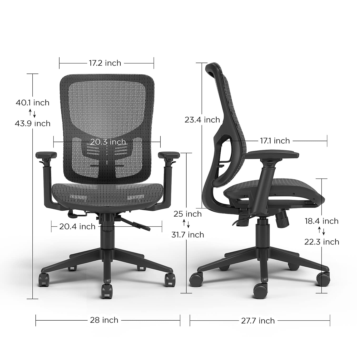 Staples Kroy Ergonomic Mesh Swivel Task Chair, Black (UN59456)