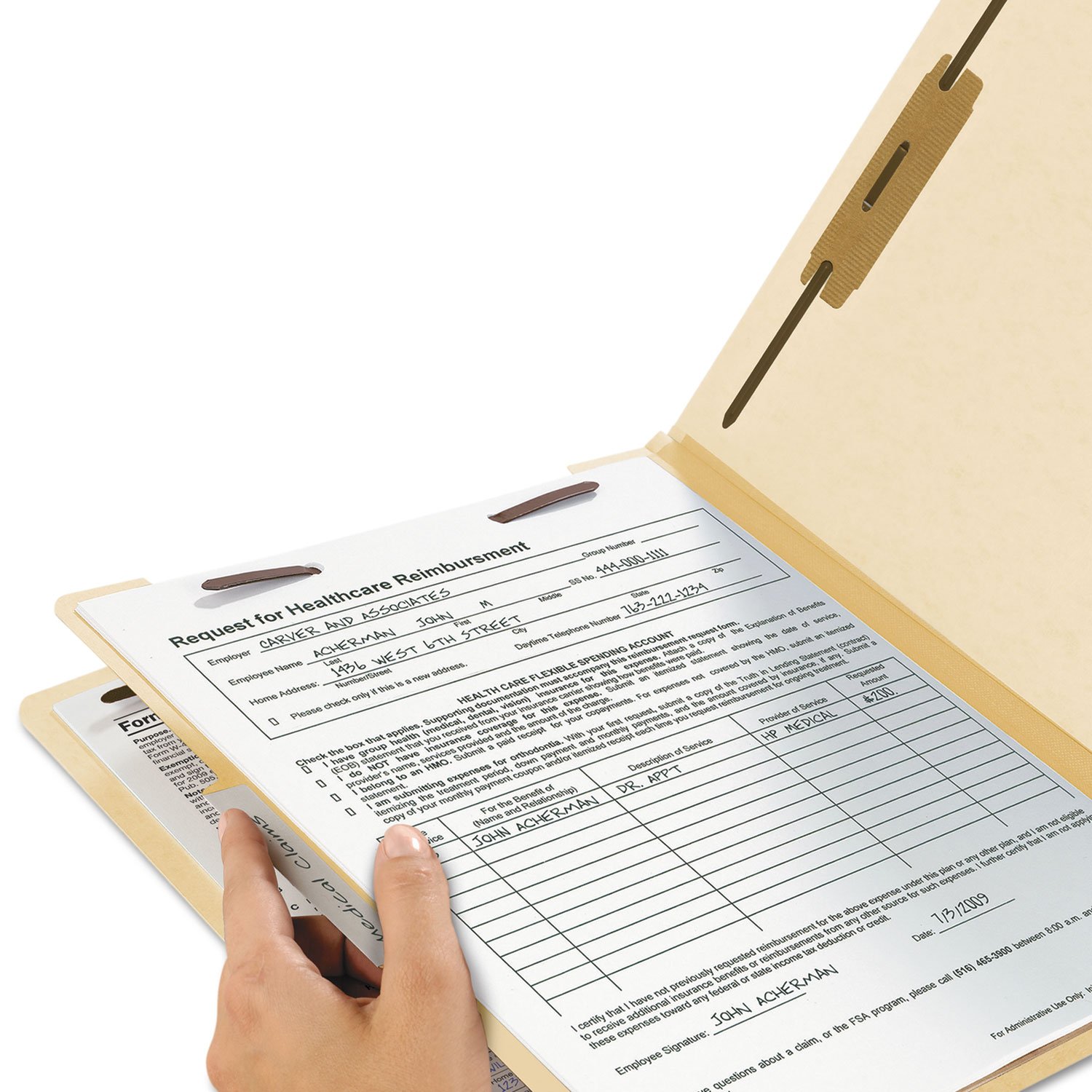 Smead Classification File Folder, 1 Divider, 2" Expansion, 2/5-Cut Tab, Legal Size, Manila, 10 per Box (18700)