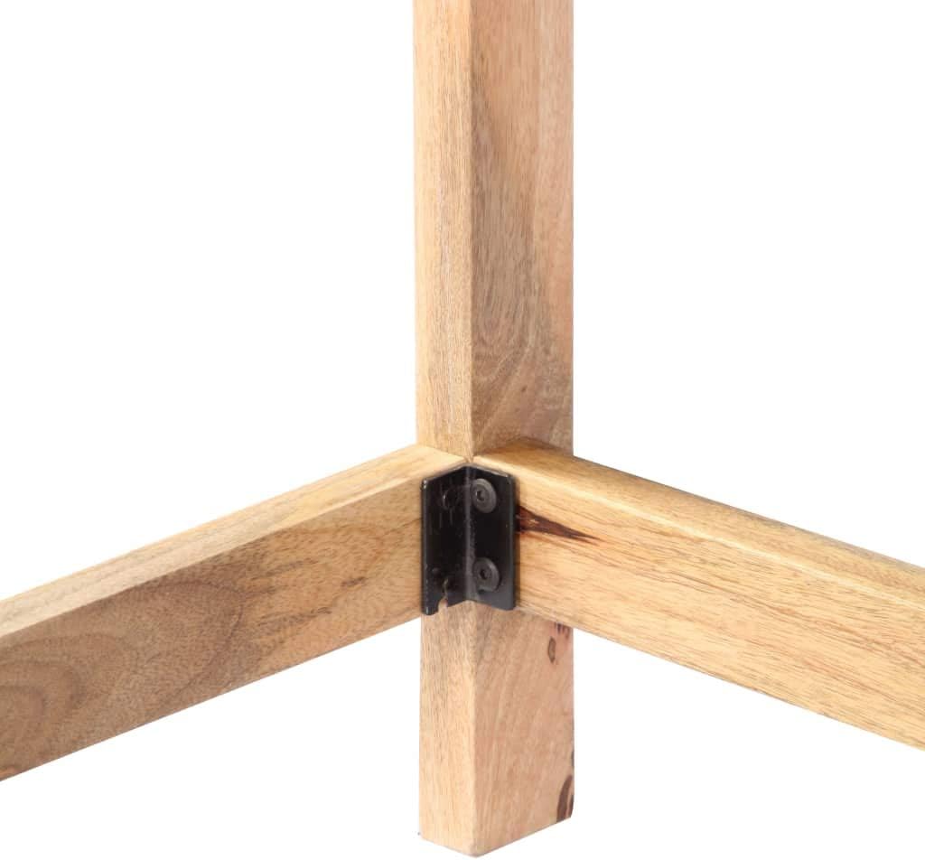 vidaXL Desk, L-Shaped Computer Desk, Home Office Corner Desk, Living Room Writing Table Workstation, Farmhouse Style, Solid Wood Mango