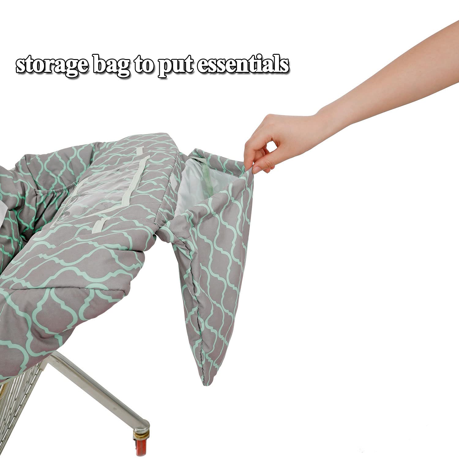 Soft Backrest Attached 2-in-1 Shopping Cart and High Chair Covers for Baby~Fold'n Roll Style~Portable with Free Carry Bag