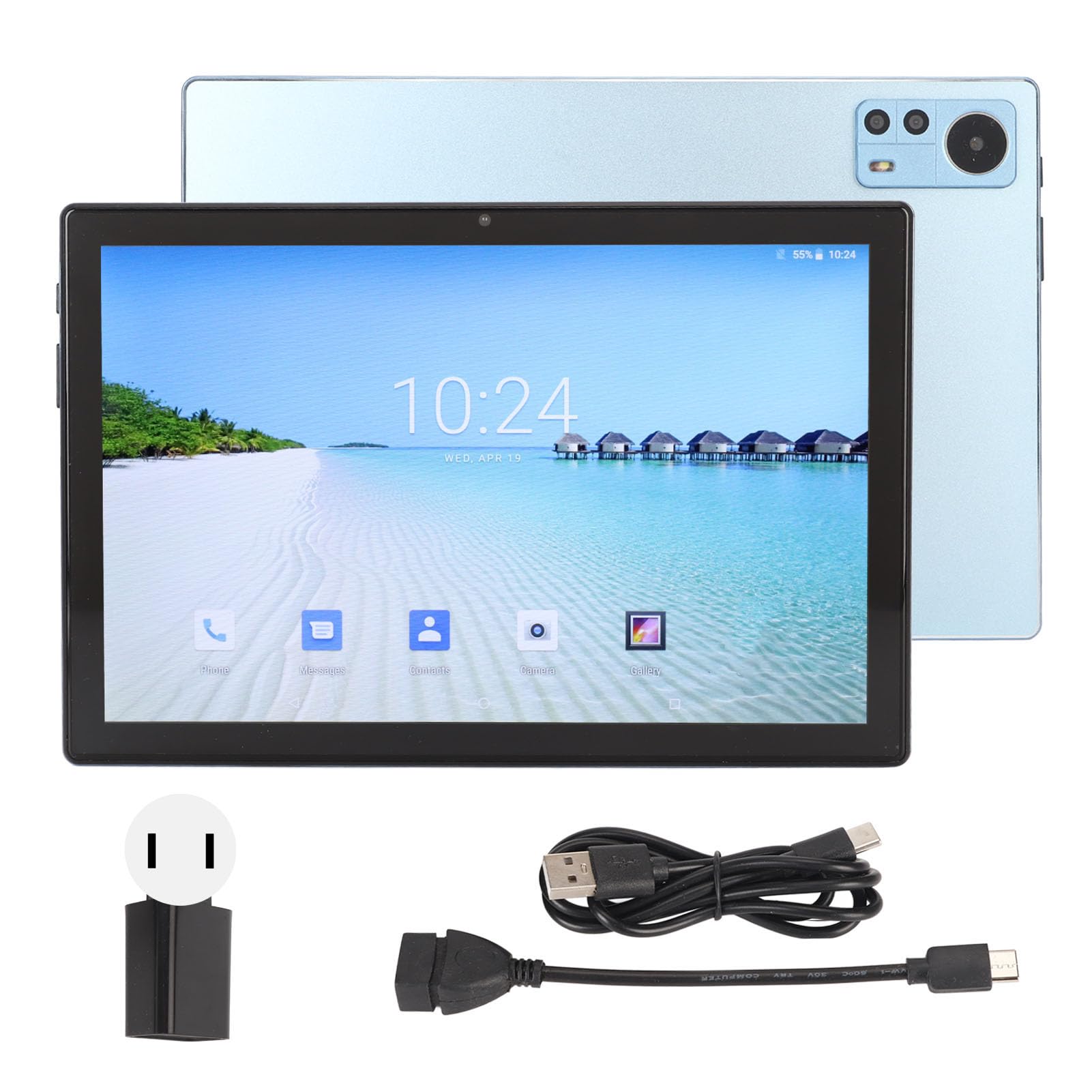 Ymiko 10.1 Inch Tablet 8.1, 2GB RAM 32GB ROM, Octa Core CPU, Front 5MP Rear 13MP Cameras, 4G Calling, 100‑240V (Blue)