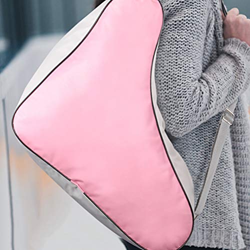 VOSAREA 2PCS Ice Skate Bags Triangle Roller Skates Tote Bag Rollerskates Ice Skating Bags Roller Ski Boot Bag for Ice Skate Protective Gears Kids Adults(Pink)