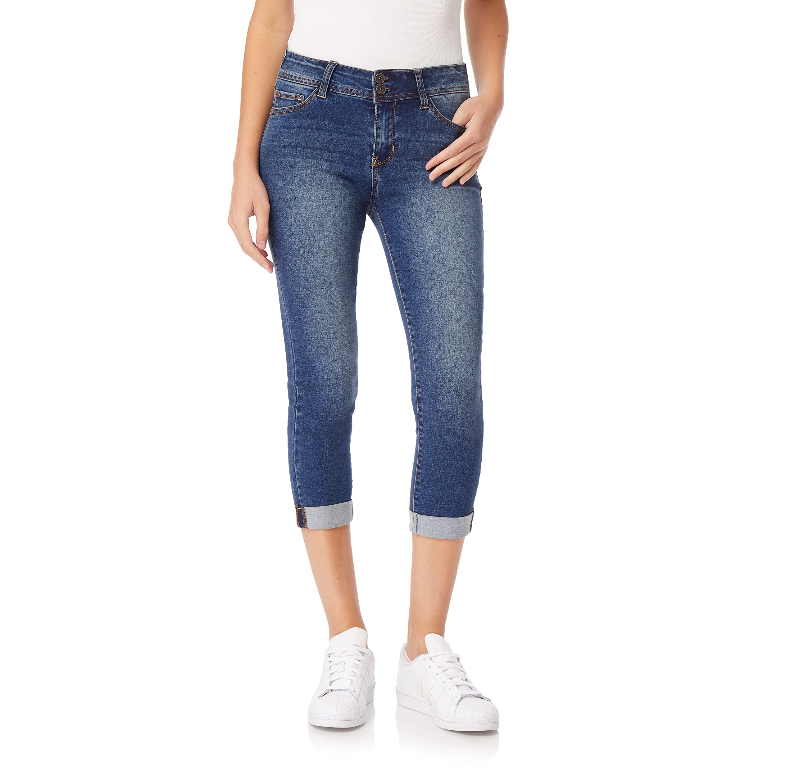 WallFlower Women's Size Ultra Crop Mid-Rise Insta Soft Juniors (Standard, Holly, 20 Plus