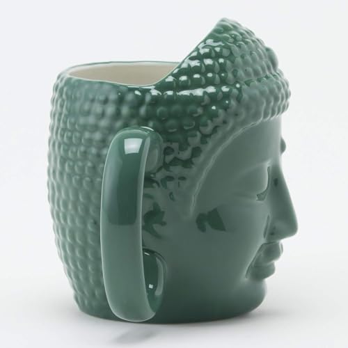 サンアート Sunart SAN2665 Porcelain Funny Tableware, Big Buddha, Mug, 10.1 fl oz (300 ml), Green, Funny Gift, Birthday Gift, Funny Goods, Ranking, Funny Goods