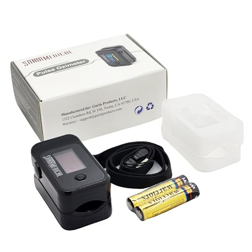 Santamedical Dual Color OLED Pulse Oximeter Fingertip, Blood Oxygen Saturation Monitor (SpO2) with Case, Batteries and Lanyard