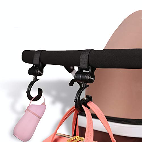 SUNVENO Baby Stroller Hooks for Mom Purse Shopping Grocery Bag and Accessory - (2 Pack)