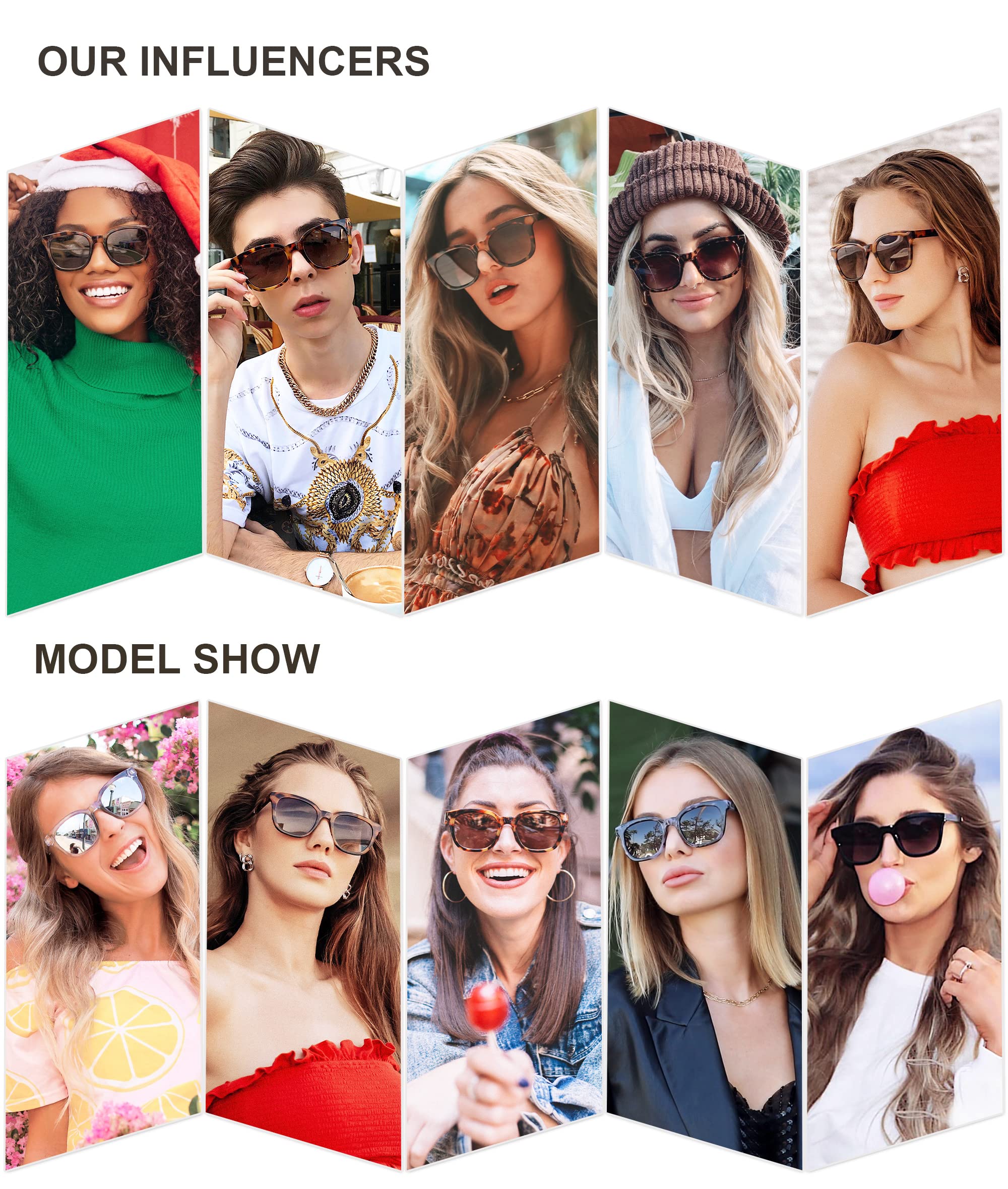 SOJOS Classic Square Polarized Sunglasses Womens Mens Retro Trendy Shades UV400 Sunnies, Black Tortoise/Grey