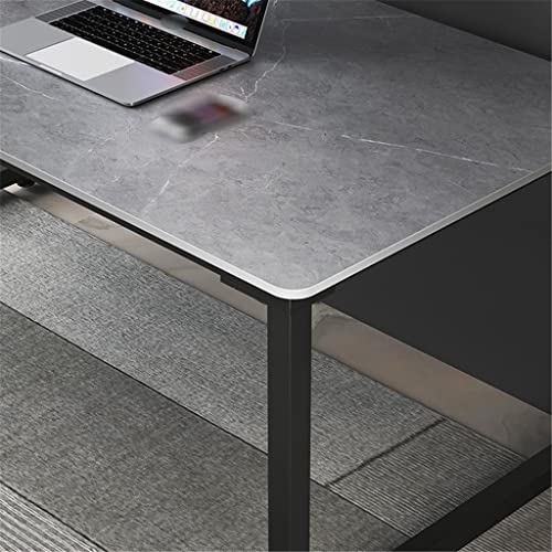 SMLJLQ Rock Slab Computer Desk Desk Gaming Table Large Desk Writing Desk Meeting Negotiation Table (Color : E, Size : 120 * 60 * 75CM)