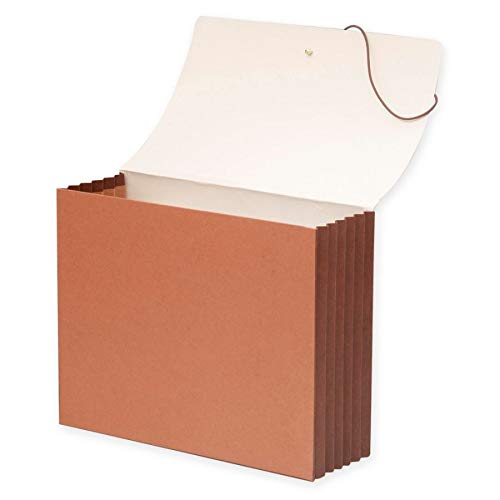Smead TUFF Wallet, 5-1/4" Expansion, Flap and Cord Closure, Extra Wide Letter Size, Redrope, 10 per Box (71164)