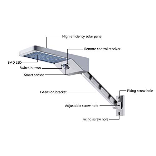 Solar Wall Lights Outdoor 48 LEDs 800LM Solar Motion Sensor Garden Waterproof Lights Wall Lamp Home Street Lamps with Bracket and Remote Control