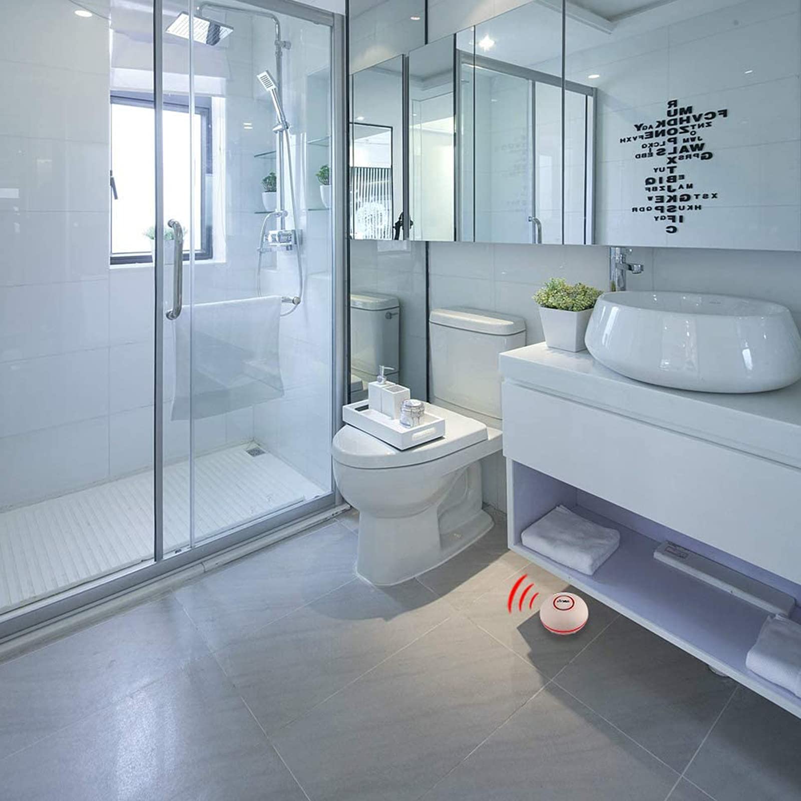 Water Leak Detector -Ourjob Water Alarm Surveillance Systems Water Detectors for Home Security, Kitchen,Bathroom, Basement (3 Pack)
