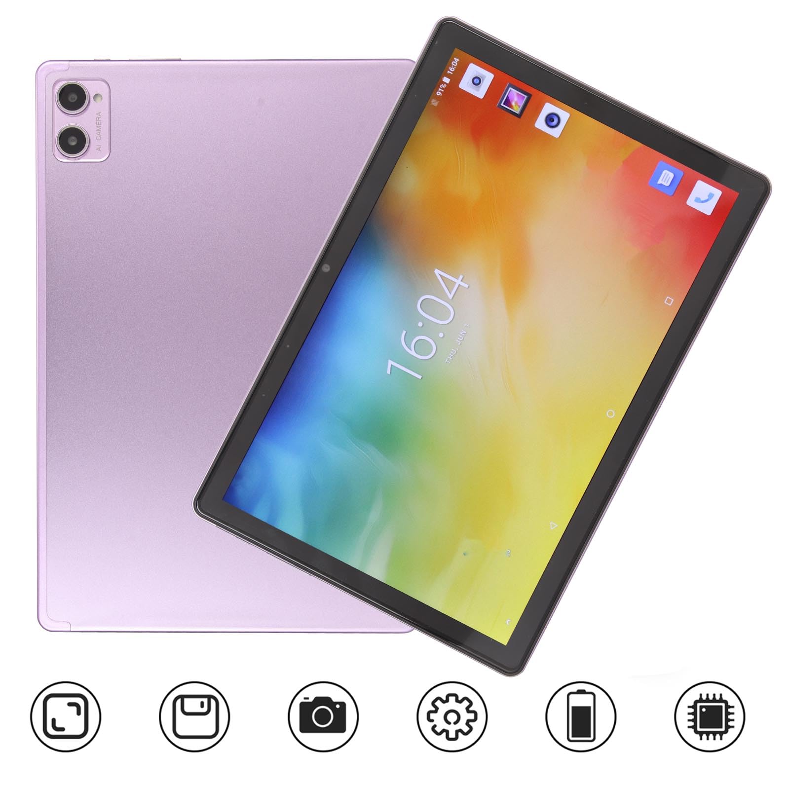 Yoidesu 10.1 Inch Tablet,Android 12 Tablet, 12GB RAM 256GB ROM,8800mAh Battery, IPS HD Touchscreen 8MP+20MP Camera, WiFi (Lilac)