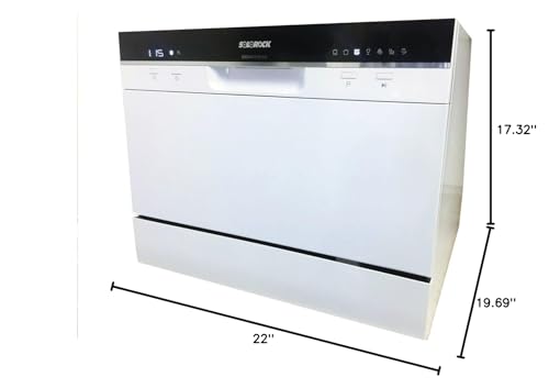SoloRock 6 Settings Countertop Dishwasher - White Color