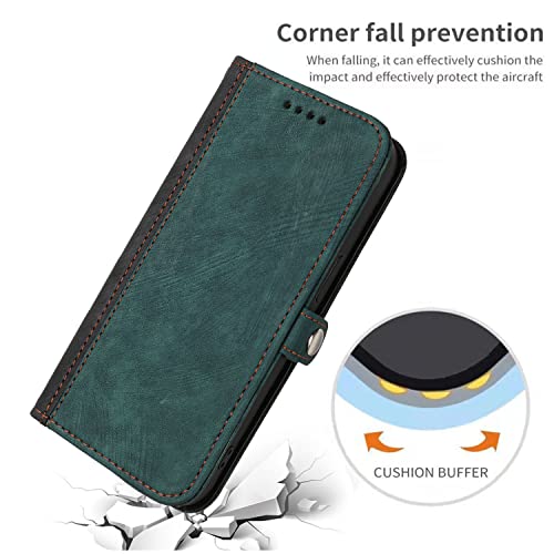 WATSKY for Oppo A57/REALME V23/A77 5G/A57E 4G/A57S 4G/A77 4G/1+Nord N20 SE 4G Contrast Flip Phone Case Dark Green