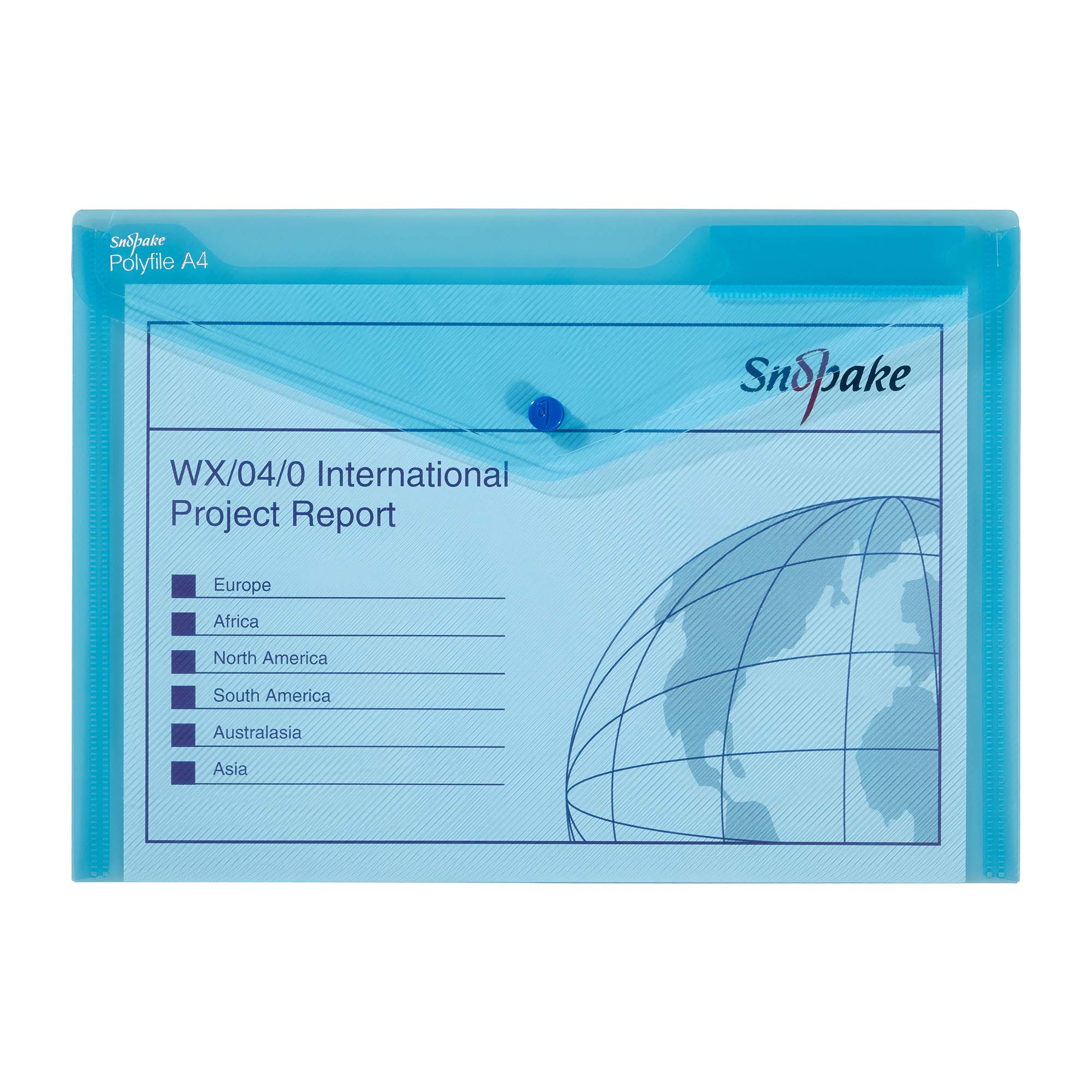 Snopake 12843X Polyfile A4 Popper Wallet File with Press Stud and Index Tab - Classic Assorted Colours (Pack of 5)