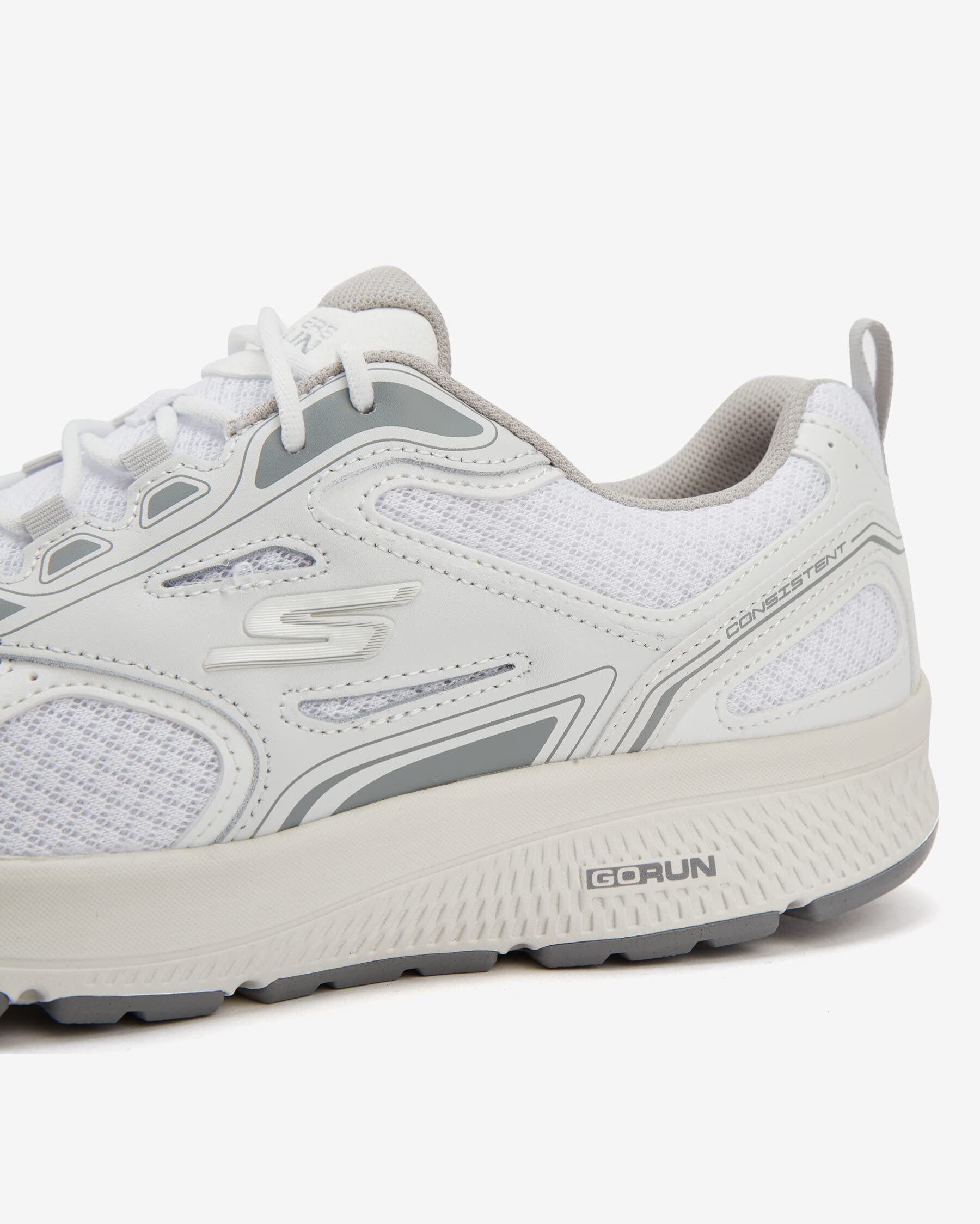 Skechers mens Gorun Consistent - Athletic Workout Running Walking Shoe With Air Cooled Foam Sneaker, White/Grey, 9.5 US