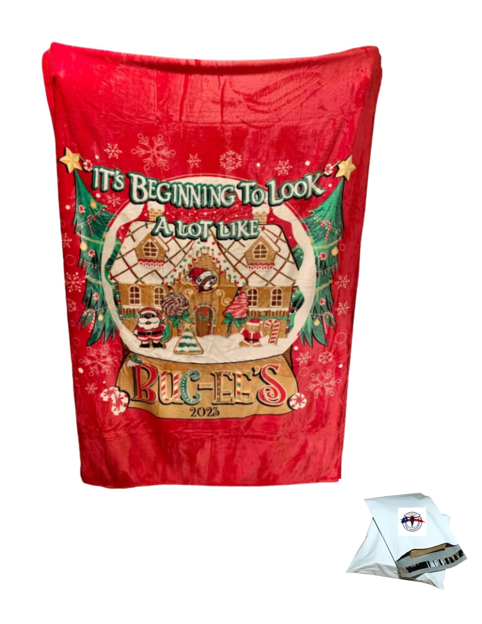 Snowglobe Christmas BUC-ee's Super Soft Blanket, for Children and Adults, Polyester 50"x70"