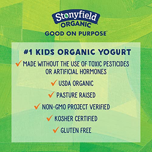 Stonyfield Organic Kids Strawberry Vanilla & Blueberry Lowfat Yogurt Cups Variety Pack, 4 oz. Each, 6 Ct