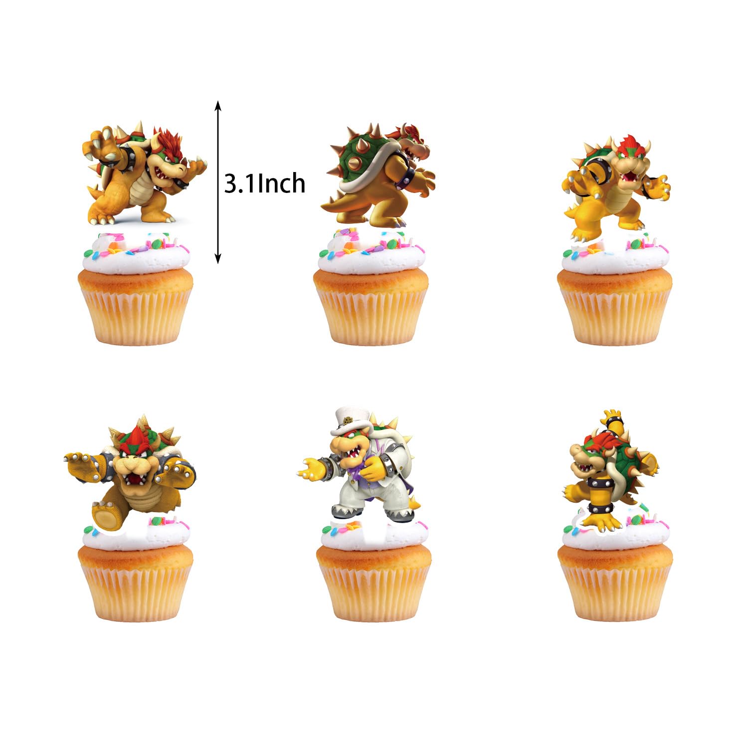 SELPONT day Party Supplies, Mario Bowser Birthday Party Decorations, Include Balloons,Cake Toppers,Cupcake Toppers,5x3Ft Backdrop,Bowser Party FavorsQ