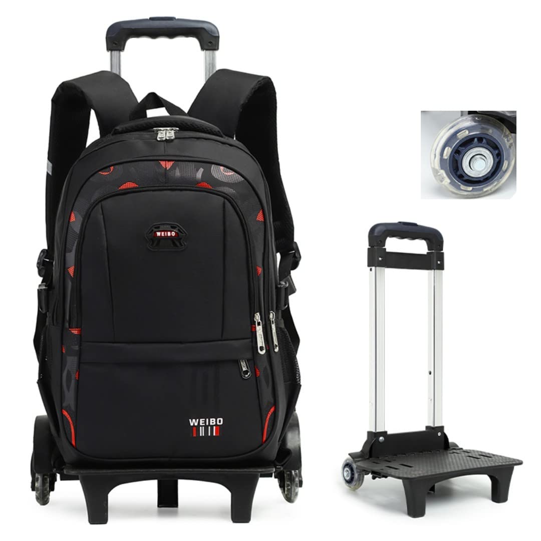 ZHANAO Rolling Backpack for Kids Luggage BookBag with Wheels Middle School Trolley Bag Wheeled Travel Backpack for Girls & Boys